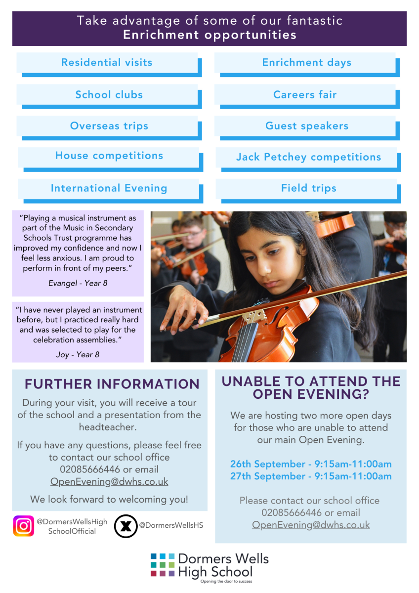 Open Evening | Dormers Wells High School